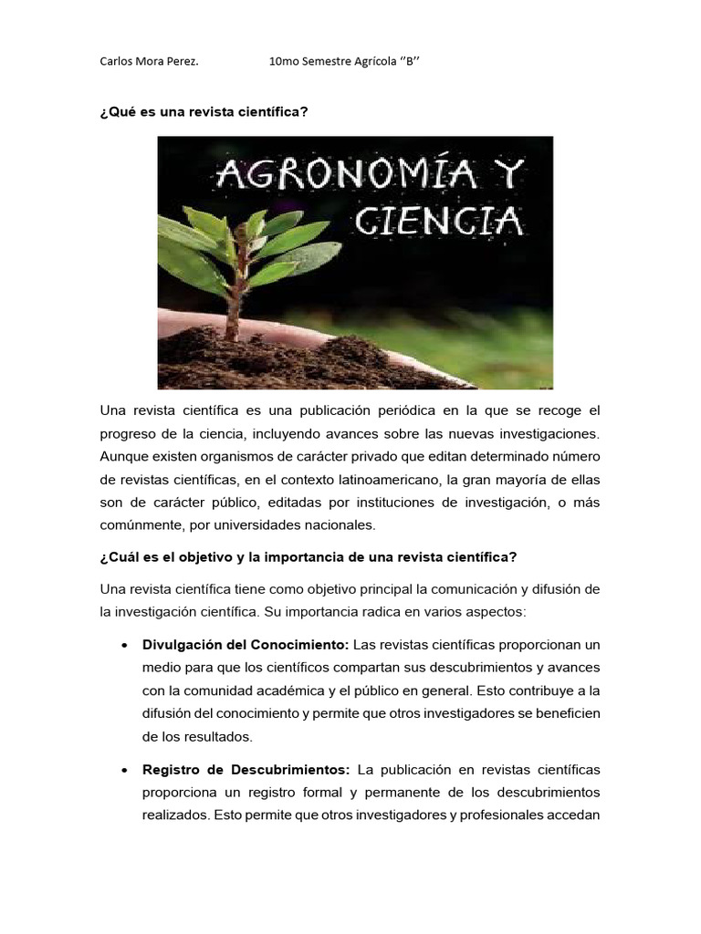 Carlos Mora - Revista Cientifica | PDF | Science