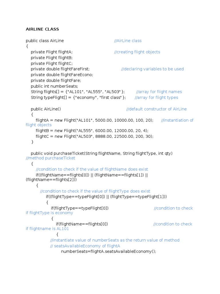Airline Java | Download Free PDF | Method (Computer Programming ...