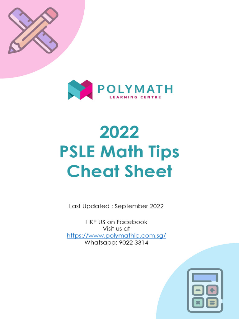 2022 P6 Math Cheatsheets September 2022 | PDF | Percentage | Ratio