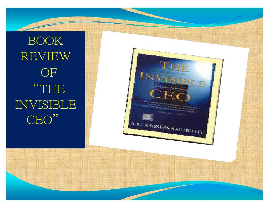 Book Review of The Invisible Ceo | PDF