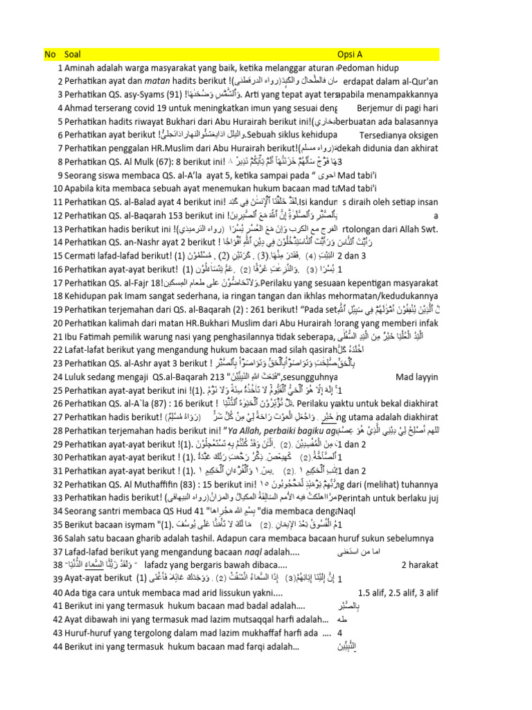 Soal UM QH Baru | PDF