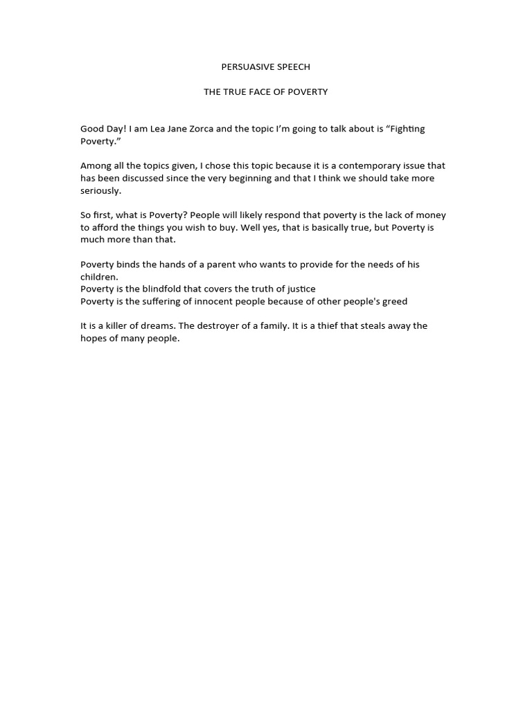 Persuasive Speech Pdf