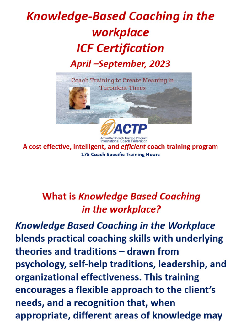 Knowledge-Based Coaching Program 2023 | PDF | Psychology | Leadership