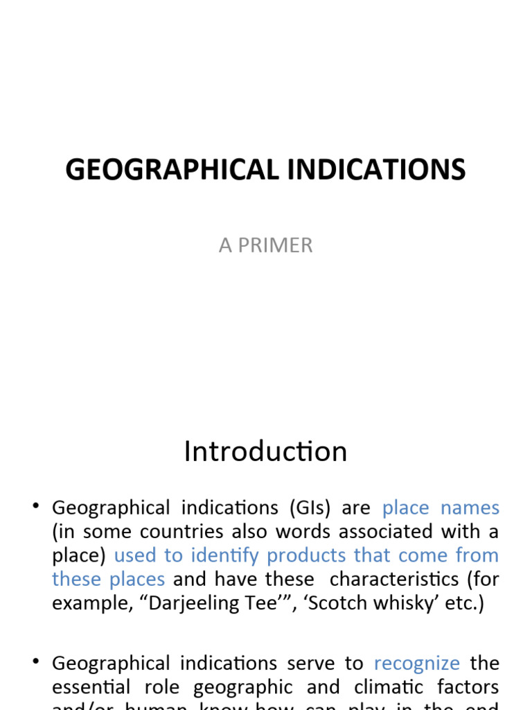 Geographical Indication | PDF | Domain Name Registrar | Patent