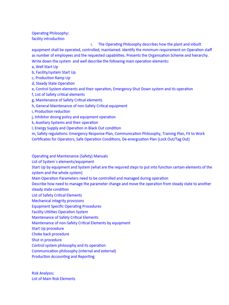 Operating Philosophy | PDF | Safety