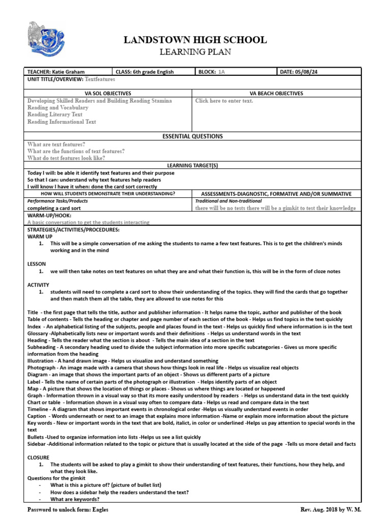 Kathryn Graham - Lhs Learning Plan Template | PDF | Image | Infographics