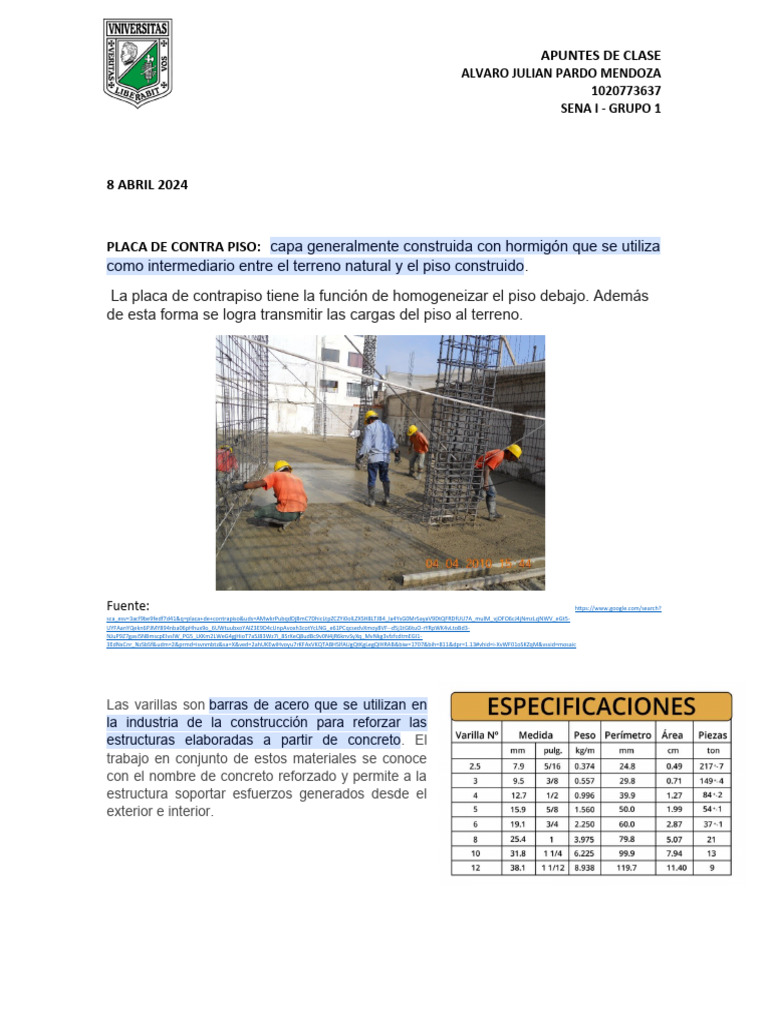 Placa de Contrapiso en Construcción | PDF | Hormigón | Ingeniería de ...