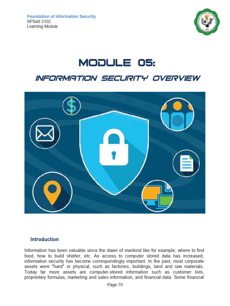 Module 5 Information Security Overview Pdf Information Security Computer Security