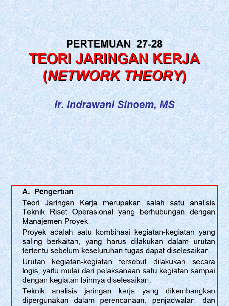 Teori Jaringan Kerja | PDF