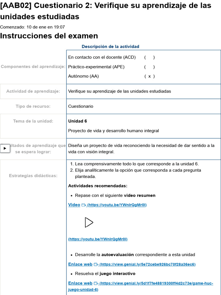 Examen_ [AAB02] Cuestionario 2_ Verifique su aprendizaje de las unidades estudiadas | PDF