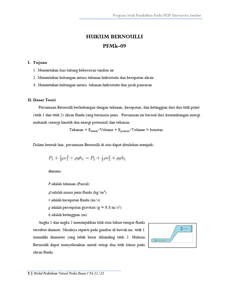 9 Percobaan Hukum Bernoulli | PDF