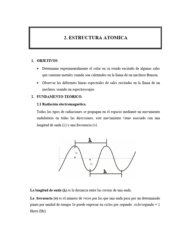 Practica #4 Estructura Atómica | PDF | Espectro de emisión | Ligero