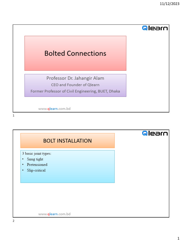 Bolted Connection Design (26-08-23) - v2 | PDF | Mechanical Engineering ...