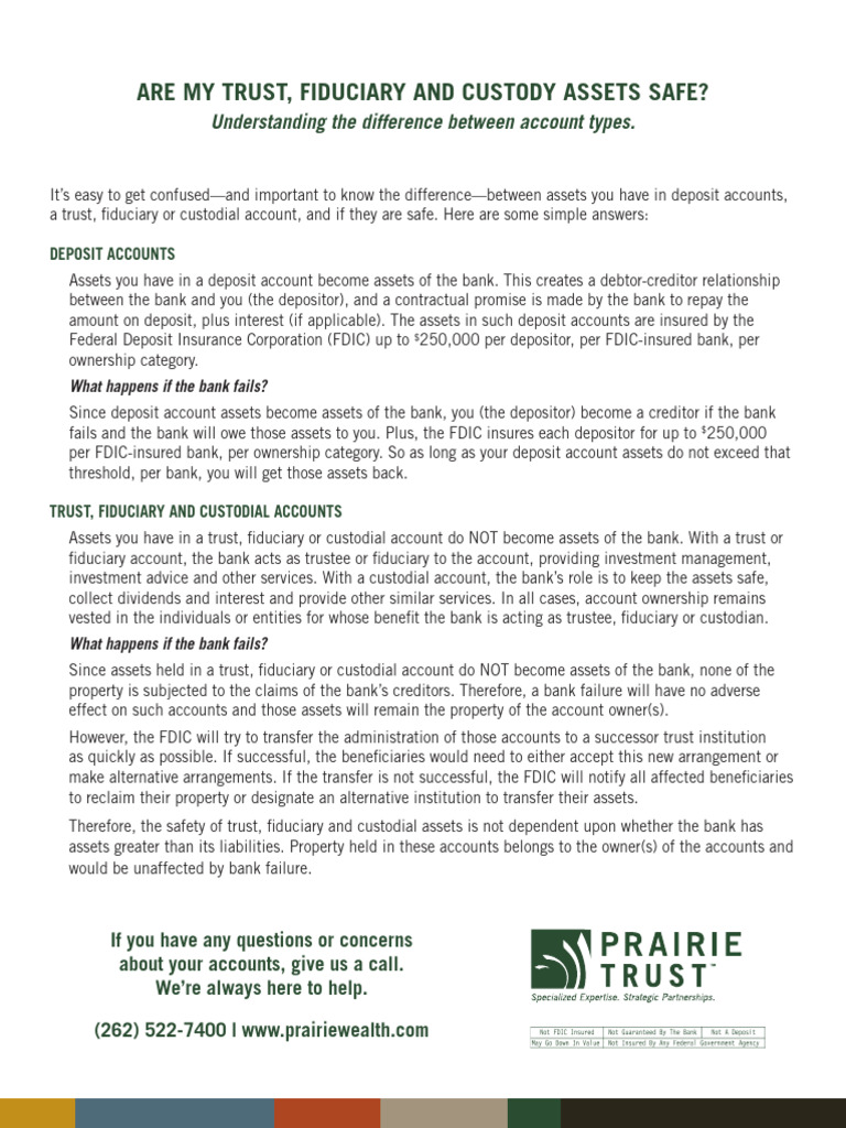 PT - Are Assets Safe Flyer | PDF | Banks | Fiduciary