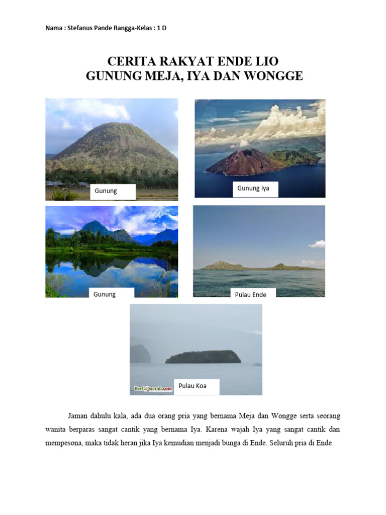 Legenda Gunung Meja dan Iya di Ende | PDF | Seni | Puisi