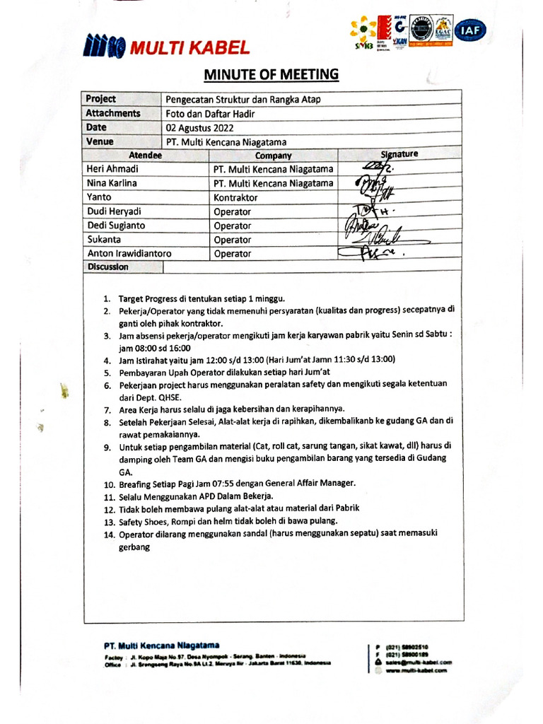 MOM SAFETY INDUCTION DAN WORK PERMIT KETINGGIAN Pengecatan | PDF