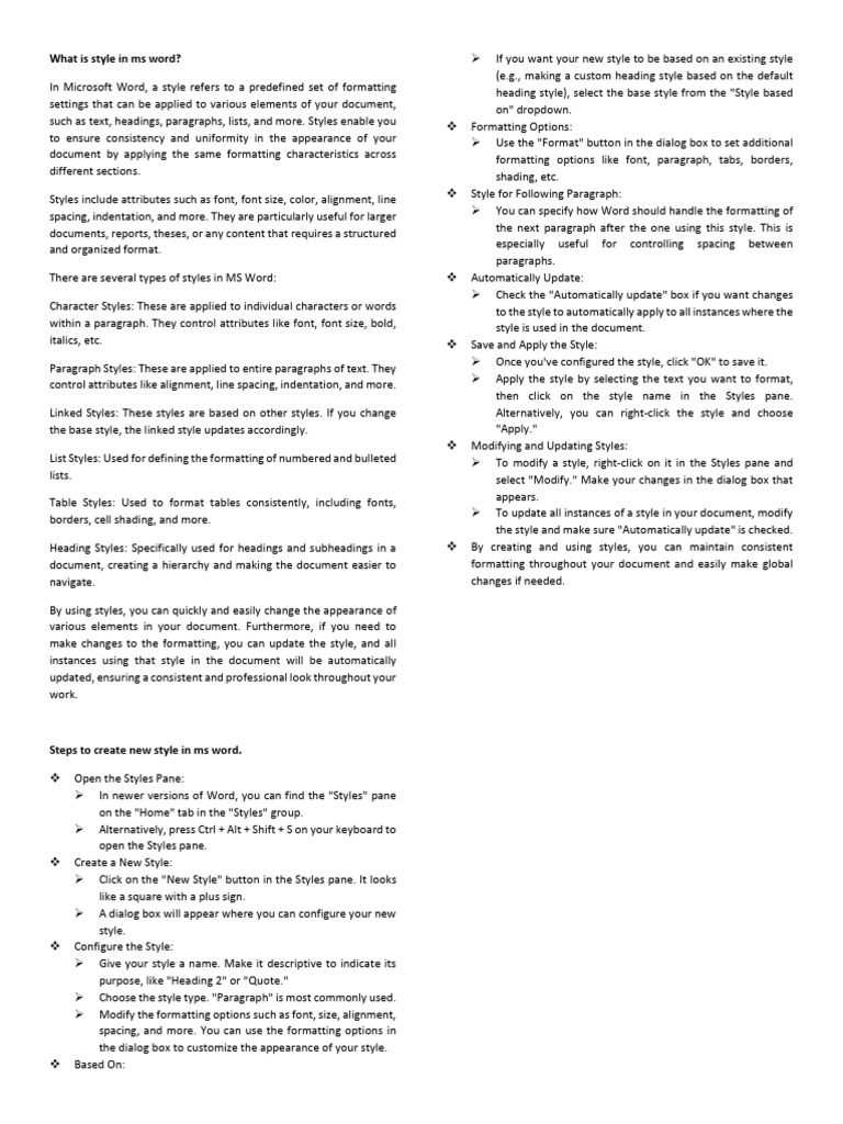 Computer Notes Style MSWord | Download Free PDF | Microsoft Word ...