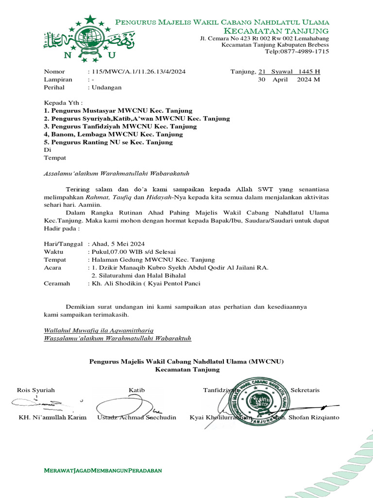 Undangan Manaqib Kubro | PDF