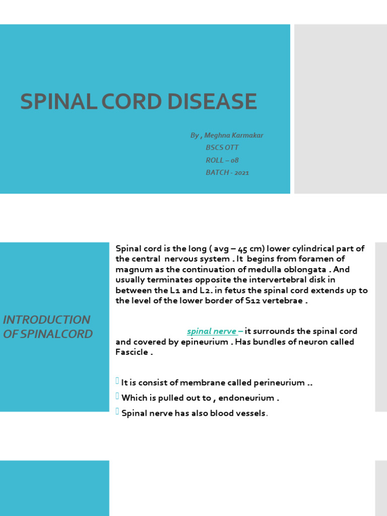 Spinal Cord Disease | PDF | Spinal Cord | Vertebral Column