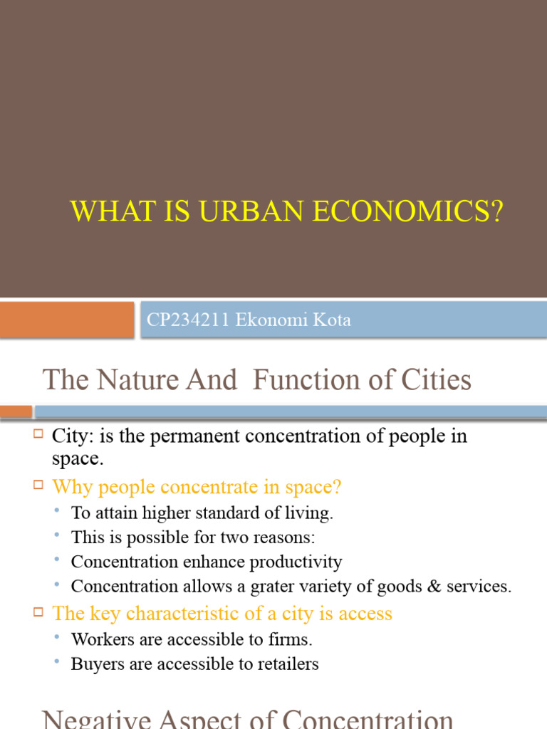 01 What Is Urban Economics 2024 | PDF | Transport | Economics