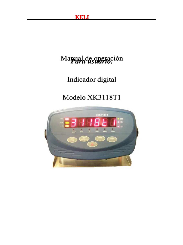 PDF Manual Keli xk3118t1 - Compress | PDF | Electrónica | Equipo
