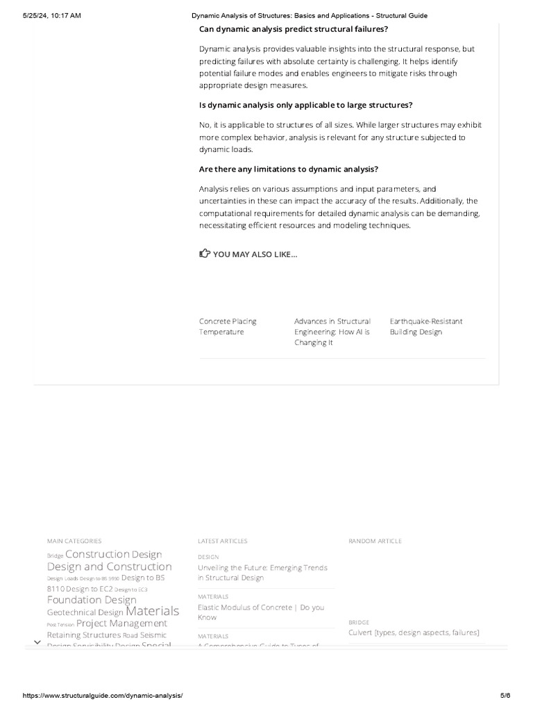 Dynamic Analysis of Structures - Basics and Applications 4 | PDF | Earthquake Engineering