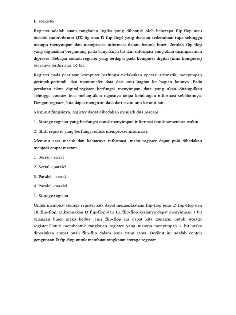 Register Dan Flip-Flop | PDF