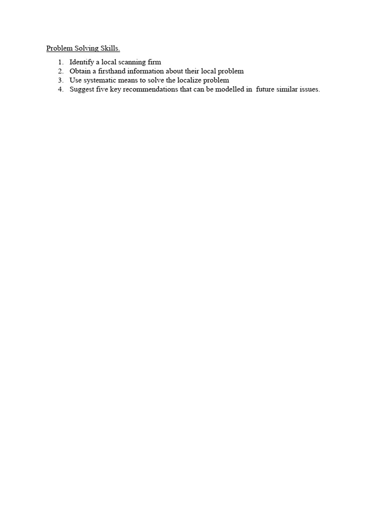 Problem Solving Skills | PDF Problem Solving Skills | PDF