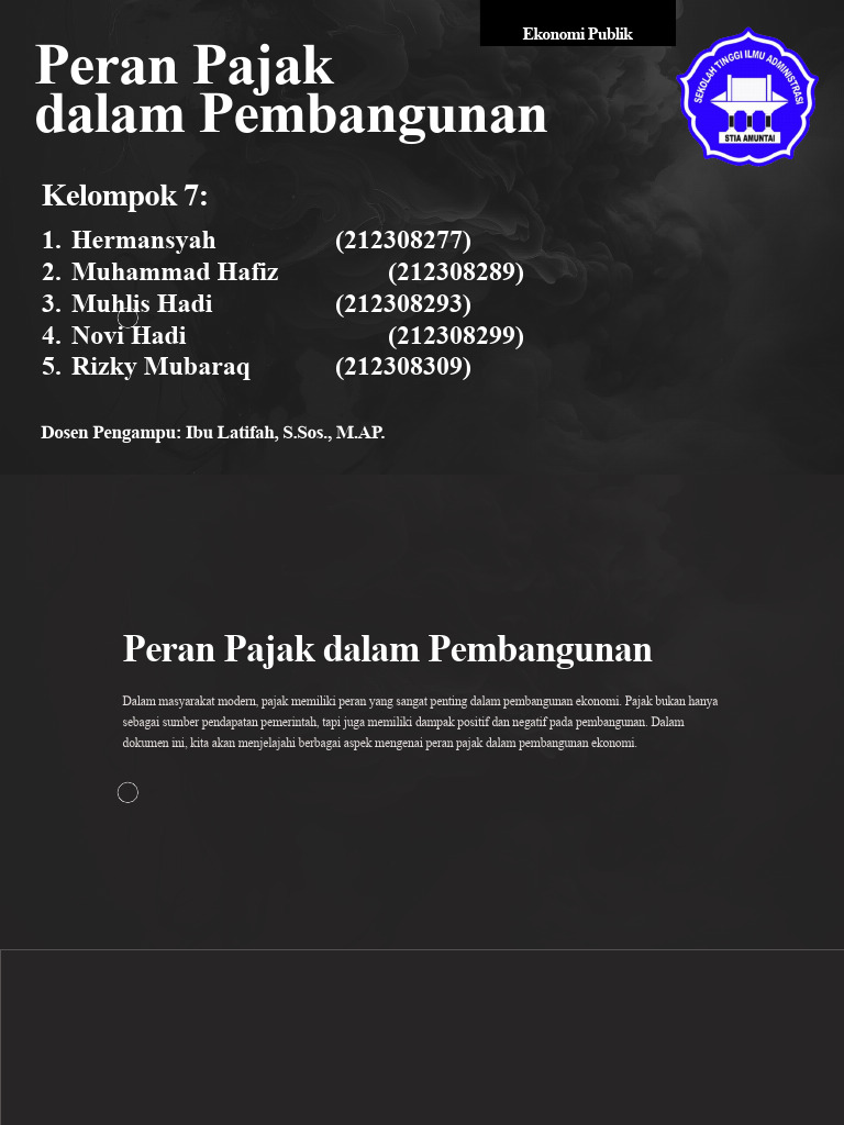 Kel. 7 - Peran Pajak Dalam Pembangunan | PDF