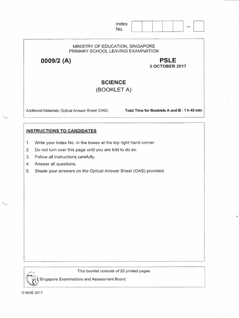 PSLE Science 2017 Booklet A | PDF | Freezing | Evaporation