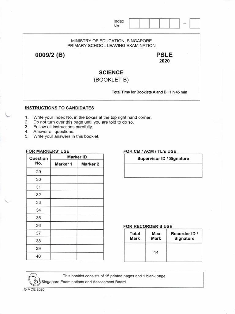 PSLE Science 2020 Booklet B | PDF | Malaria | Mosquito