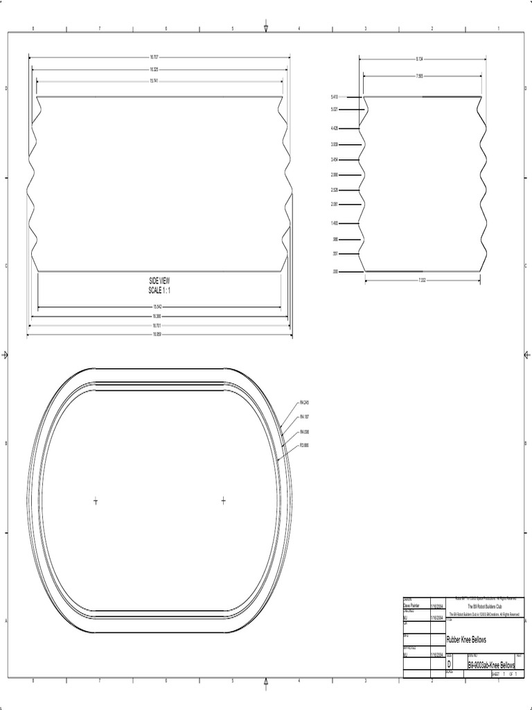 Rubber Knee Bellows Design Drawing | PDF