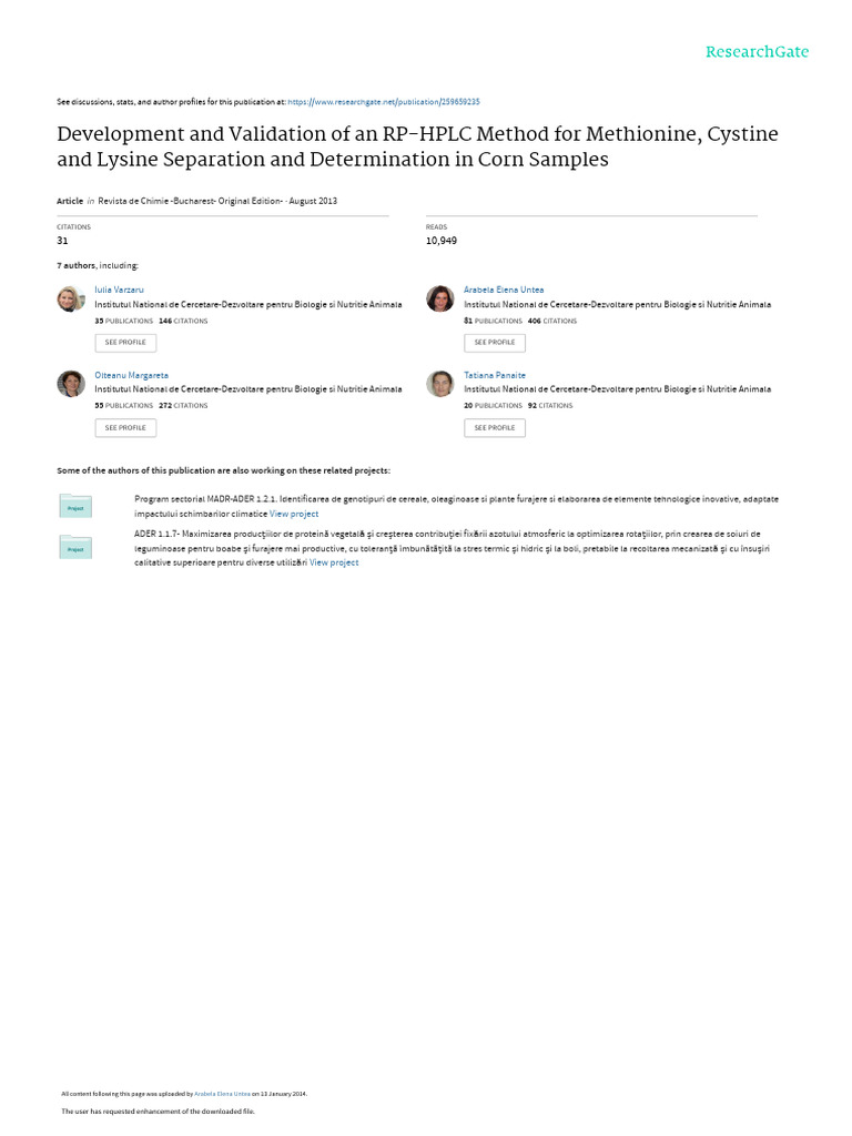 Development and Validation of an RP-HPLC Method for Methionine, Cystine ...