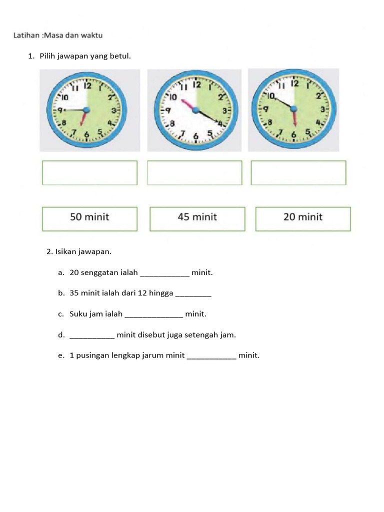 Worksheet Minit 2 | PDF