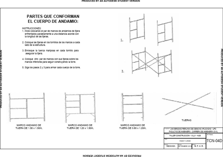 Partes Que Conforman El Cuerpo de Andamio:: TCN-04D | PDF | Ingeniería