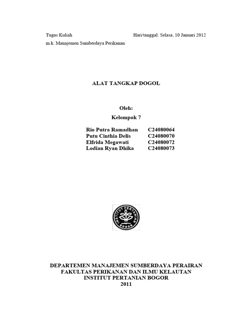 Alat Tangkap Dogol dalam Perikanan Indonesia | PDF