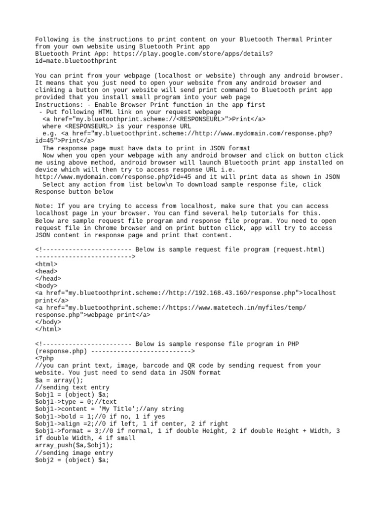 Print from Website via Bluetooth App | PDF | Websites | Web Page