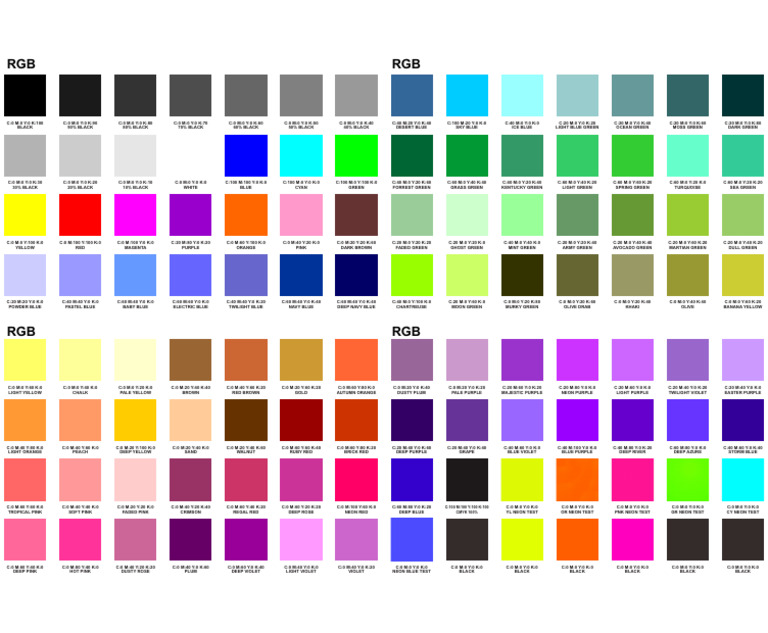 PALETTE RGB TEST (RGB) | PDF | Color