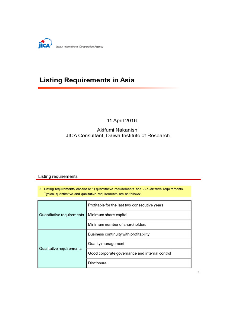 Listing Rules | PDF | Stocks | Investing