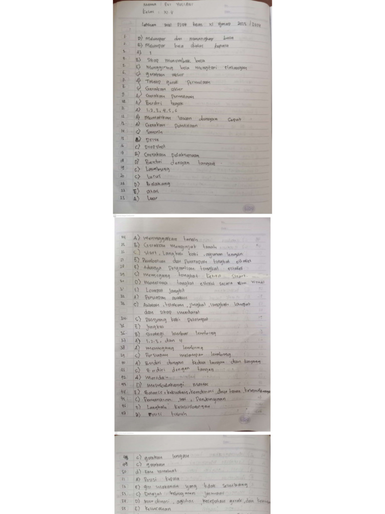 Latihan Soal Pjok (Evi Yuliani) | PDF