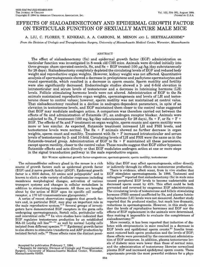 Efek Sialoadenektomi Dan Faktor Pertumbuhan Epidermal Pada Fungsi ...