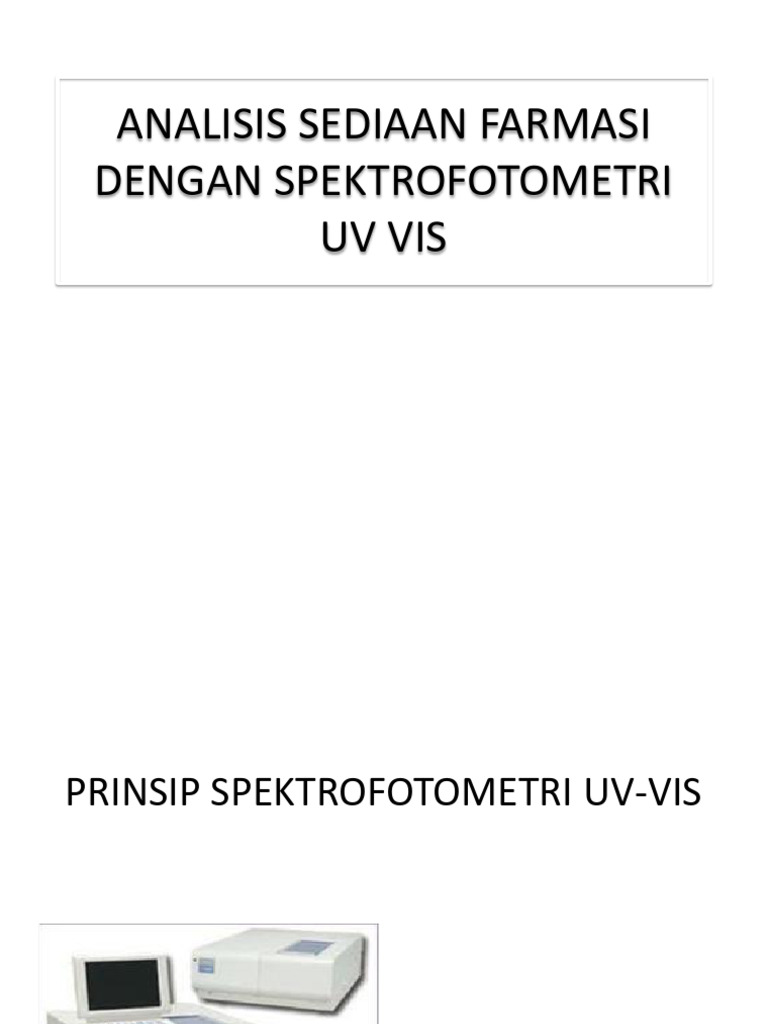 Analisis Farmasi dengan Spektrofotometri | PDF