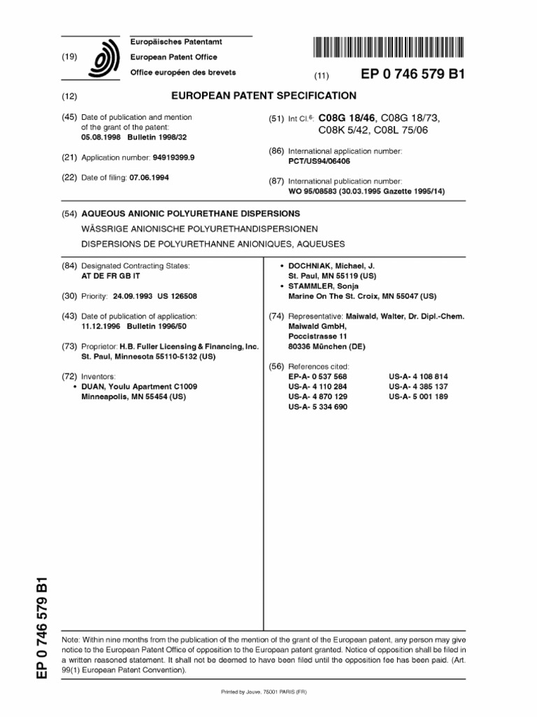 EP0746579B1 | PDF | Polyurethane | Polyester