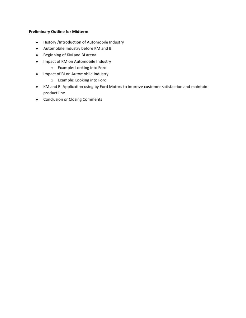 Preliminary Outline For Midterm | PDF