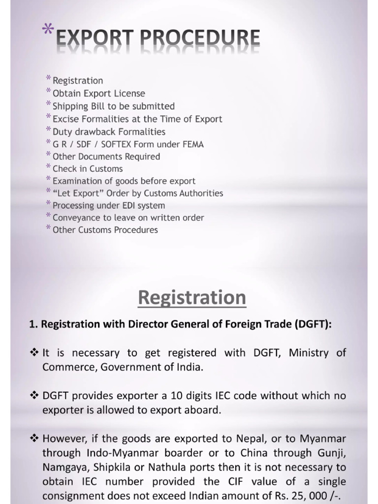 Export Procedure Unit 2 | PDF