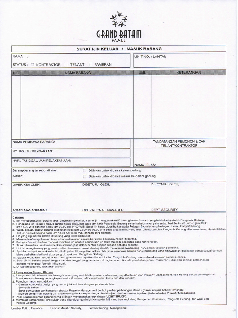 Form Loading Barang (1) | PDF