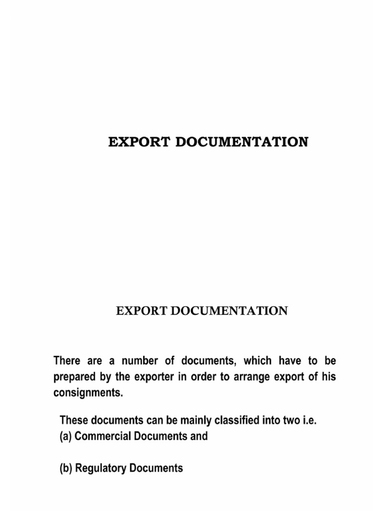 Export Documentation Unit 2 | PDF Export Documentation Unit 2 | PDF