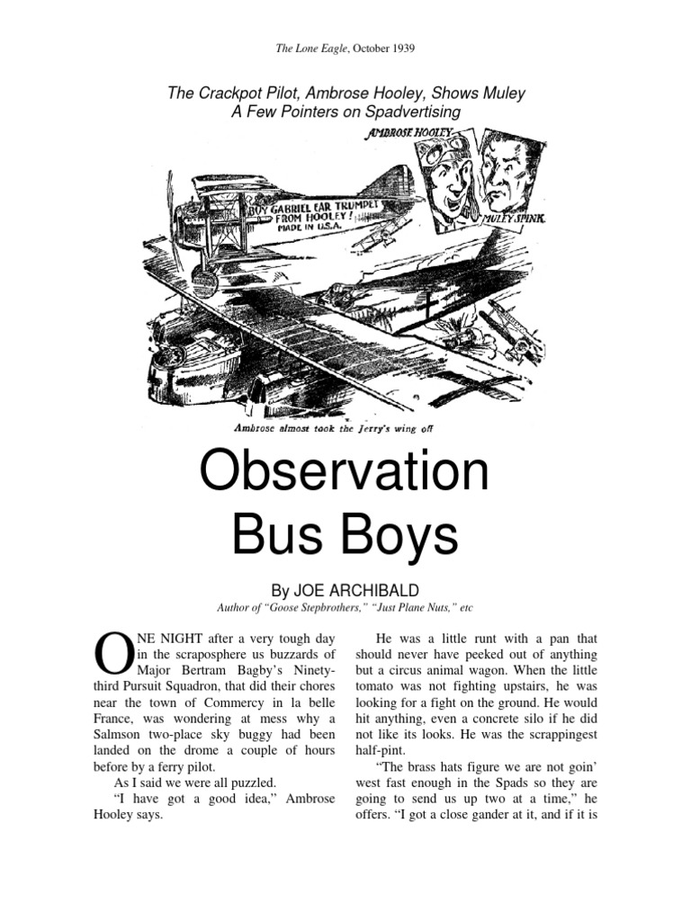 (Lone Eagle.39.10) Archibald, Joe - Observation Bus Boys | PDF