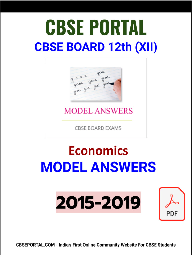 CBSE Board Class 12 Model Answers PDF - Economics | PDF | Educational ...