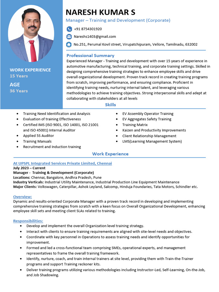 Naresh Kumar - Training and Development April 2024 | PDF | Business